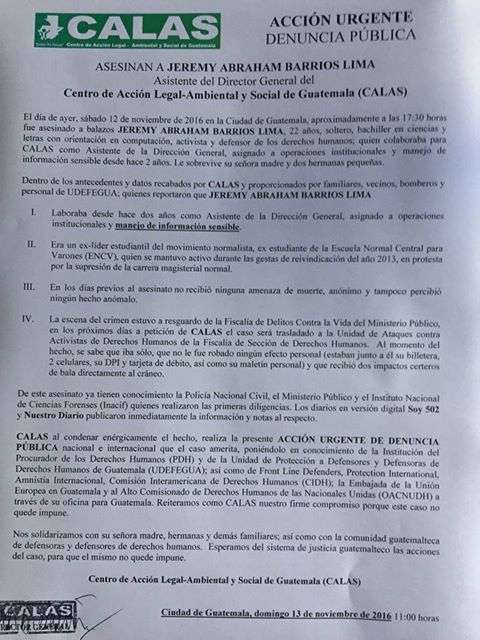 URGENTE: asesinan a JEREMY ABRAHAM BARRIOS LIMA integrante del equipo ...